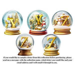 Snow Globes Christmas Clipart Commercial Use Alphabet Digital Download ...