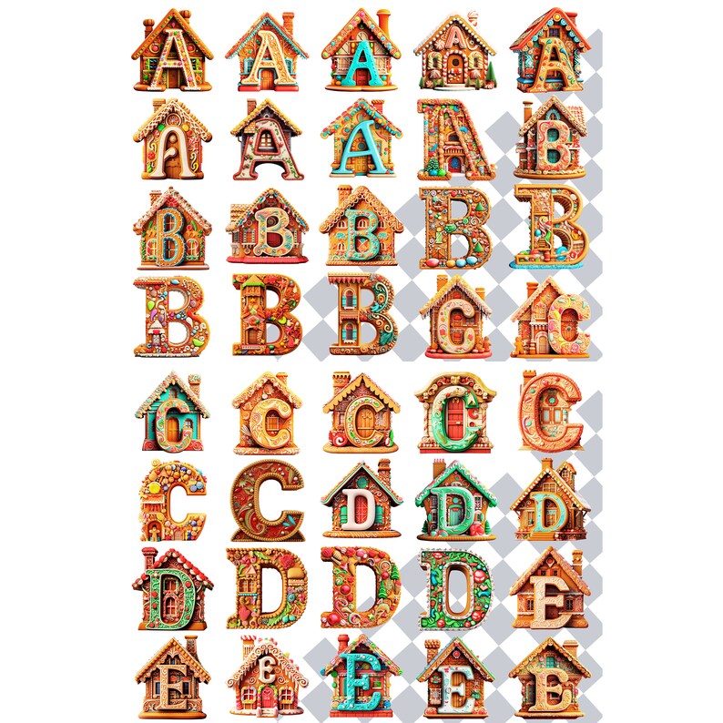 Gingerbread House Clipart Alphabet Letters | Christmas Clip Art and ...