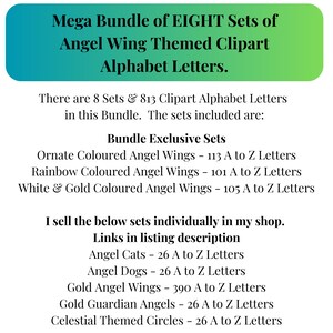Angel Wing Clipart Alphabet: 813 PNG Files (digital Download) - Etsy