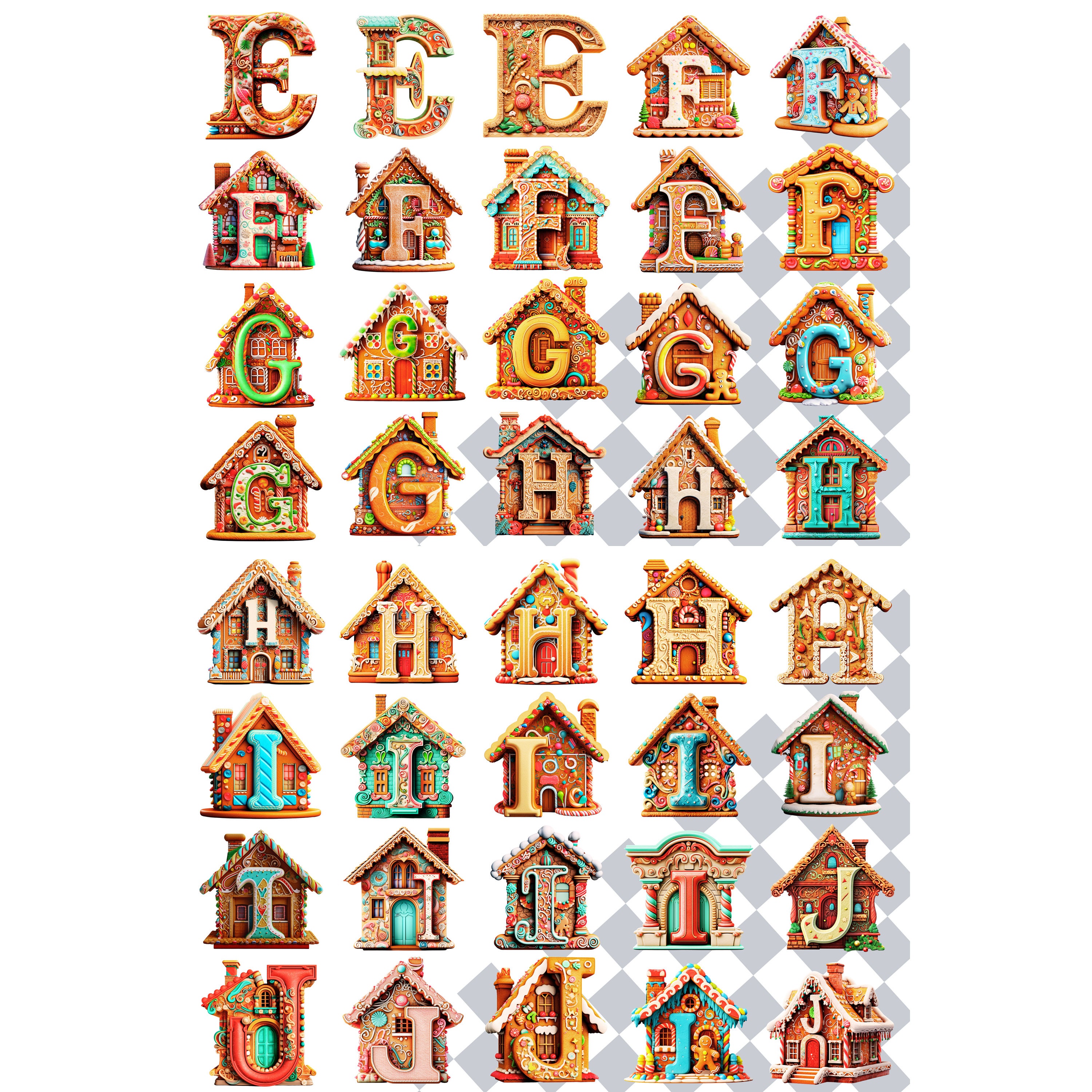 Gingerbread House Clipart Alphabet Letters | Christmas Clip Art and ...