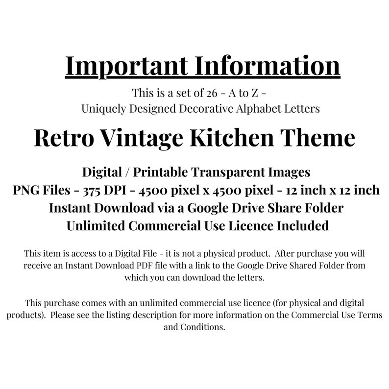 Retro Kitchen Clipart Alphabet: Vintage Stove Letters (PNG Digital ...