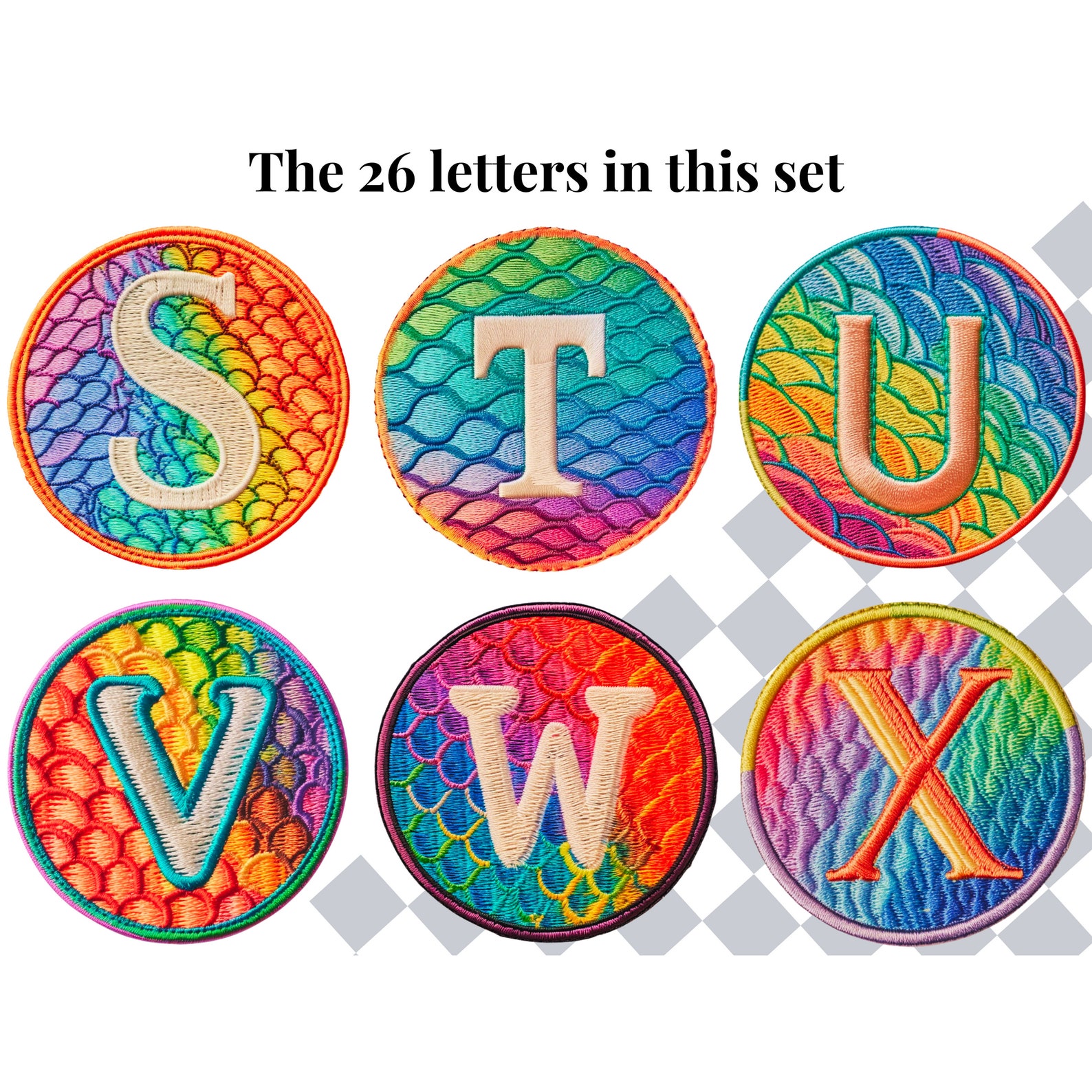 Mermaid Alphabet Clipart: Colorful PNG Letter Stickers (digital ...