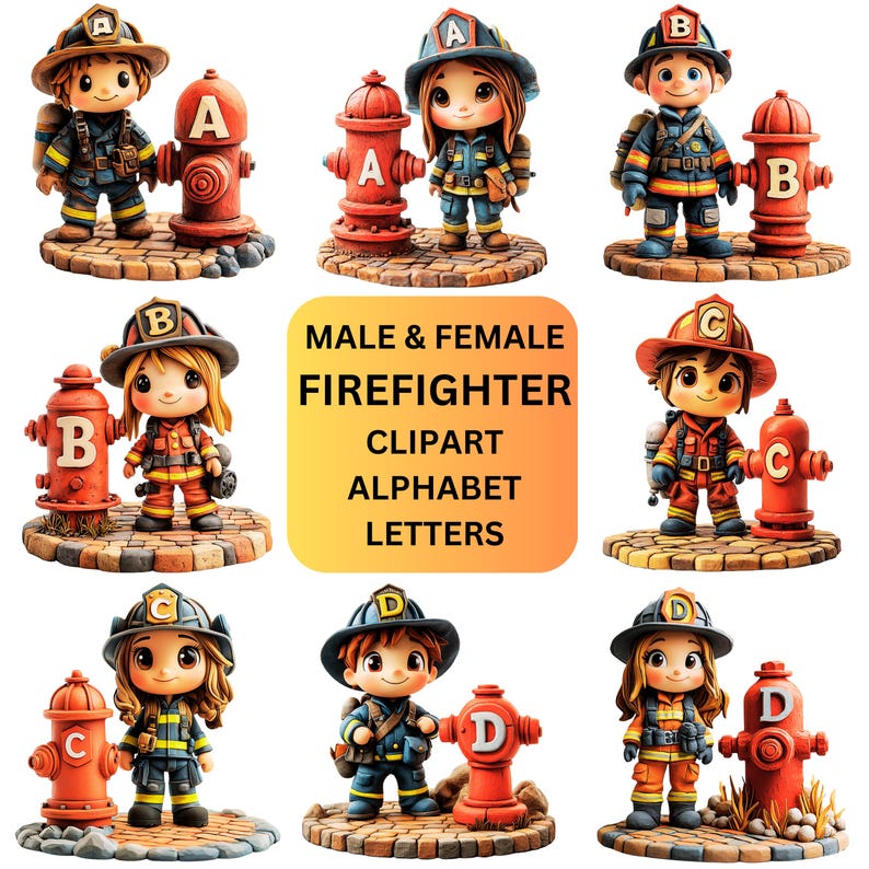 Firefighter Clipart Alphabet Letters PNG | Fireman & Firewoman Clip Art ...