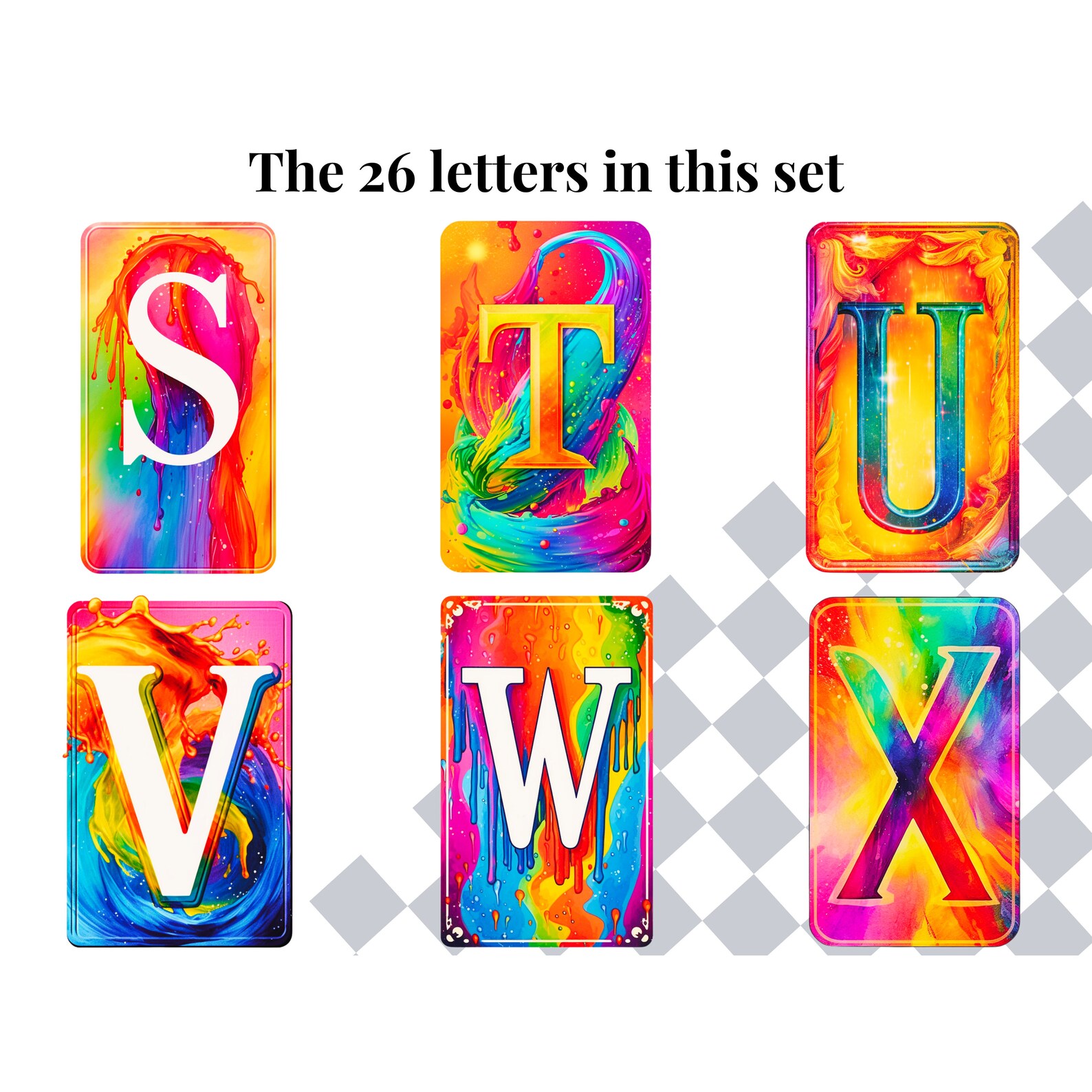 Rainbow Clipart Letters | Colorful Alphabet Set | Decorative Fonts ...