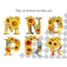 Watercolor Sunflower Alphabet Clipart: A-Z Decorative Letters (digital ...