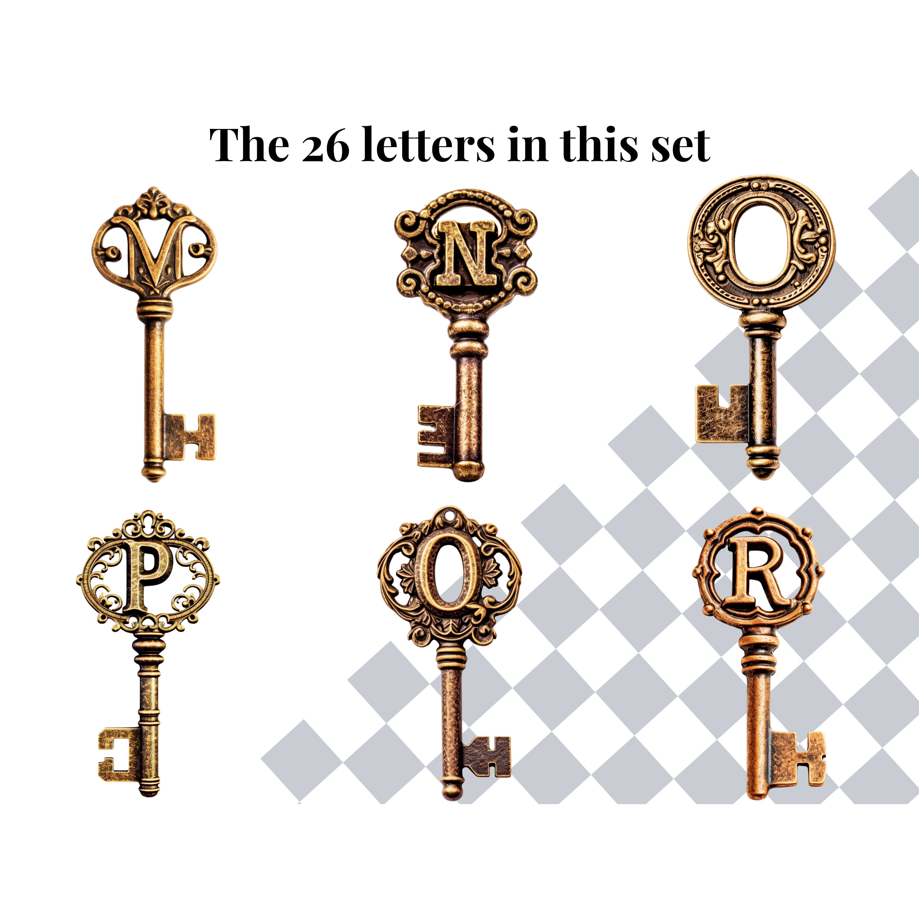 Antique Key Alphabet Letters for Steampunk Ephemera Scrapbook - Etsy