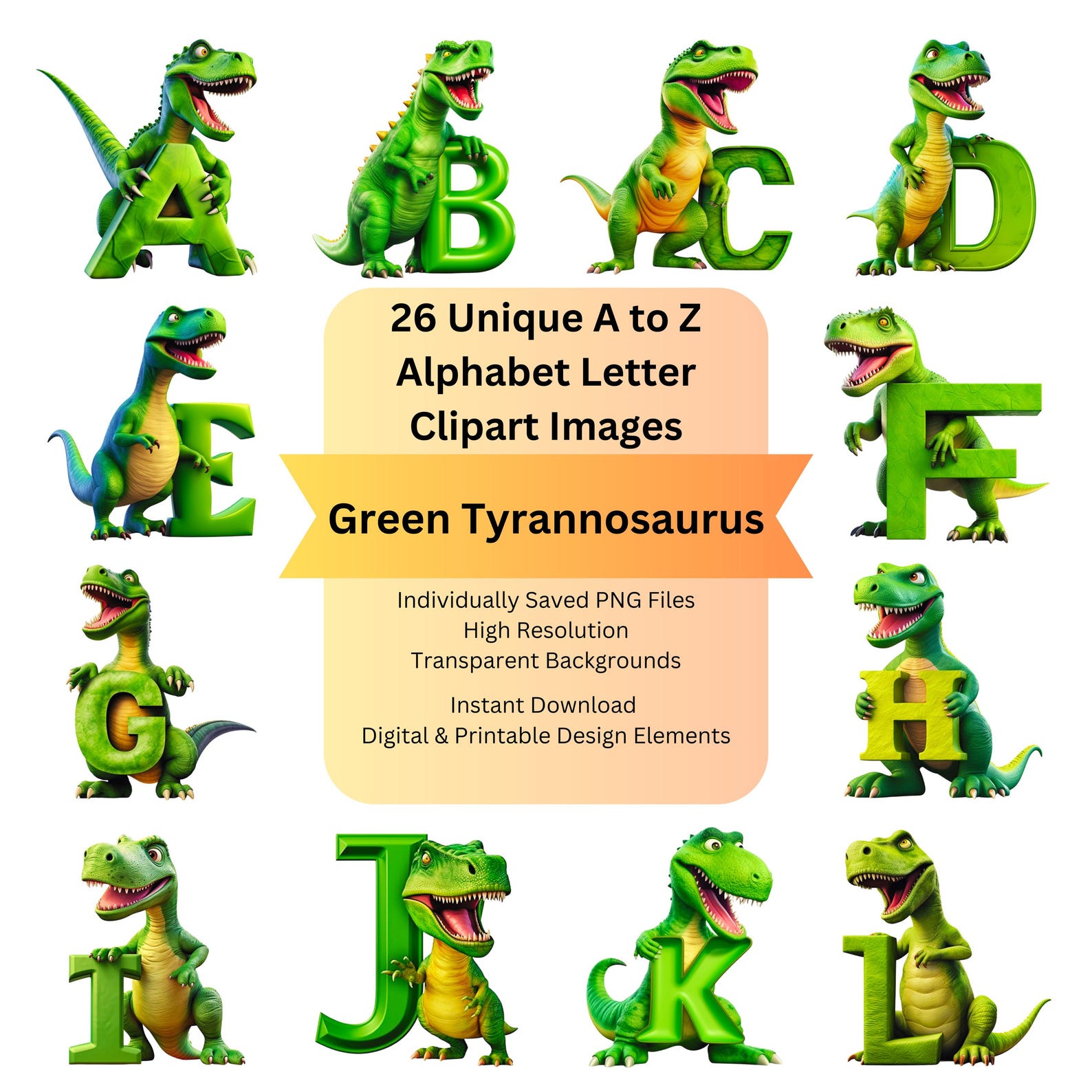 Tyrannosaurus Rex Dinosaur Alphabet Clip Art and Image Files for T Rex ...