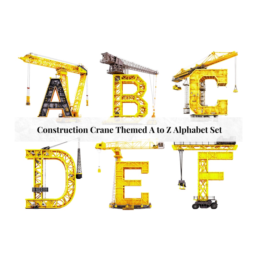 Construction Clipart Alphabet Letters PNG File for Crane - Etsy