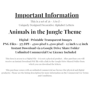 Jungle Animal Alphabet Clipart Commercial Use Digital Art for Banners ...