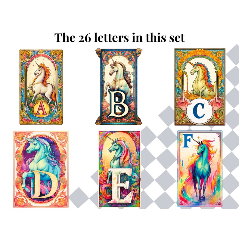 Unicorn Alphabet Letters | PNG Clipart Images | Fantasy Typography ...