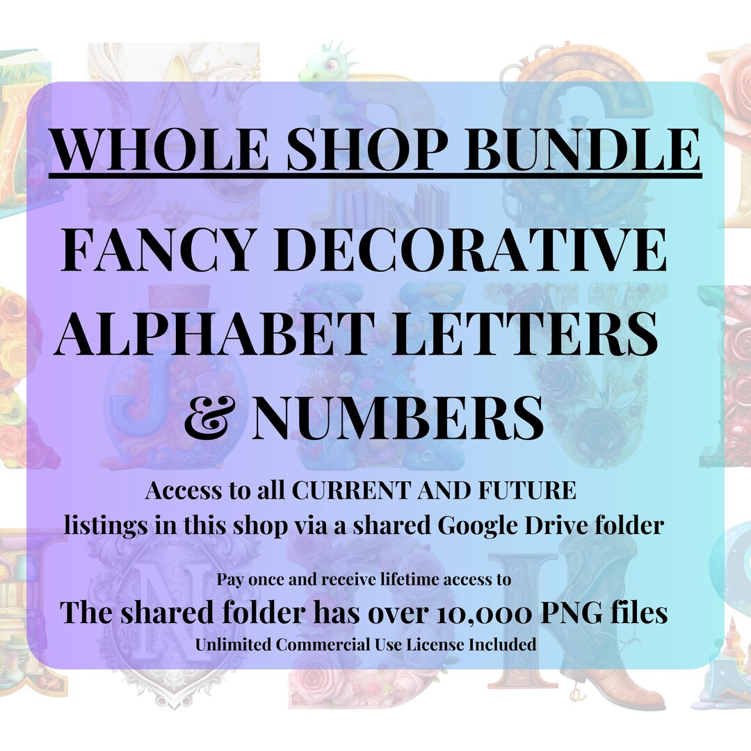 Clipart Alphabet Letters Numbers Whole Shop Bundle, Commercial Use ...