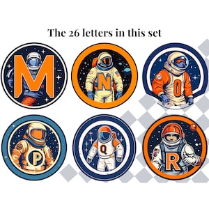 Astronaut Alphabet Clipart: Space Letters, NASA Font (digital Download ...