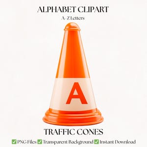 Traffic Cone Clipart Alphabet Letters | PNG Construction Fonts ...