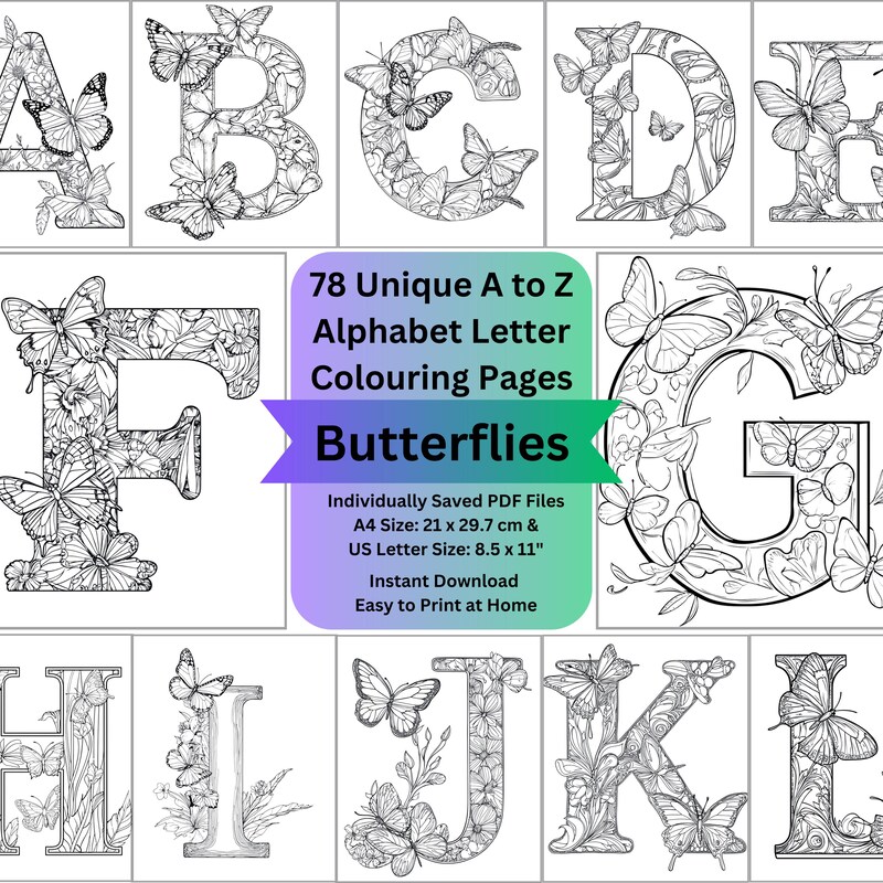 Butterfly Coloring - Etsy