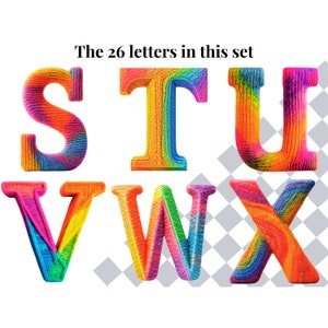 Rainbow Clipart PNG Files for Decorative Letters, Cute Cricut Fonts ...