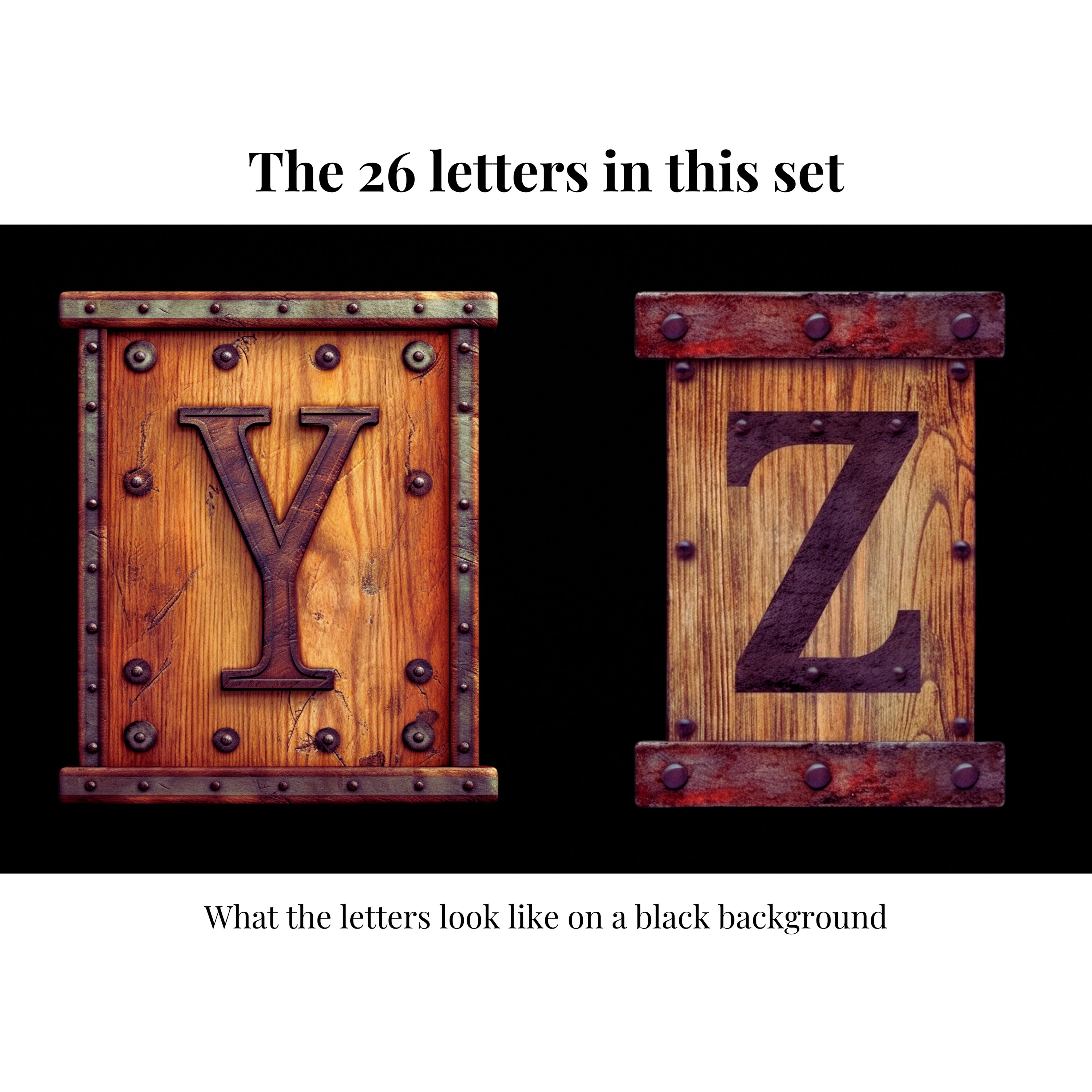 Wooden Printable Alphabet Letters and Numbers for Clipart PNG Designs ...