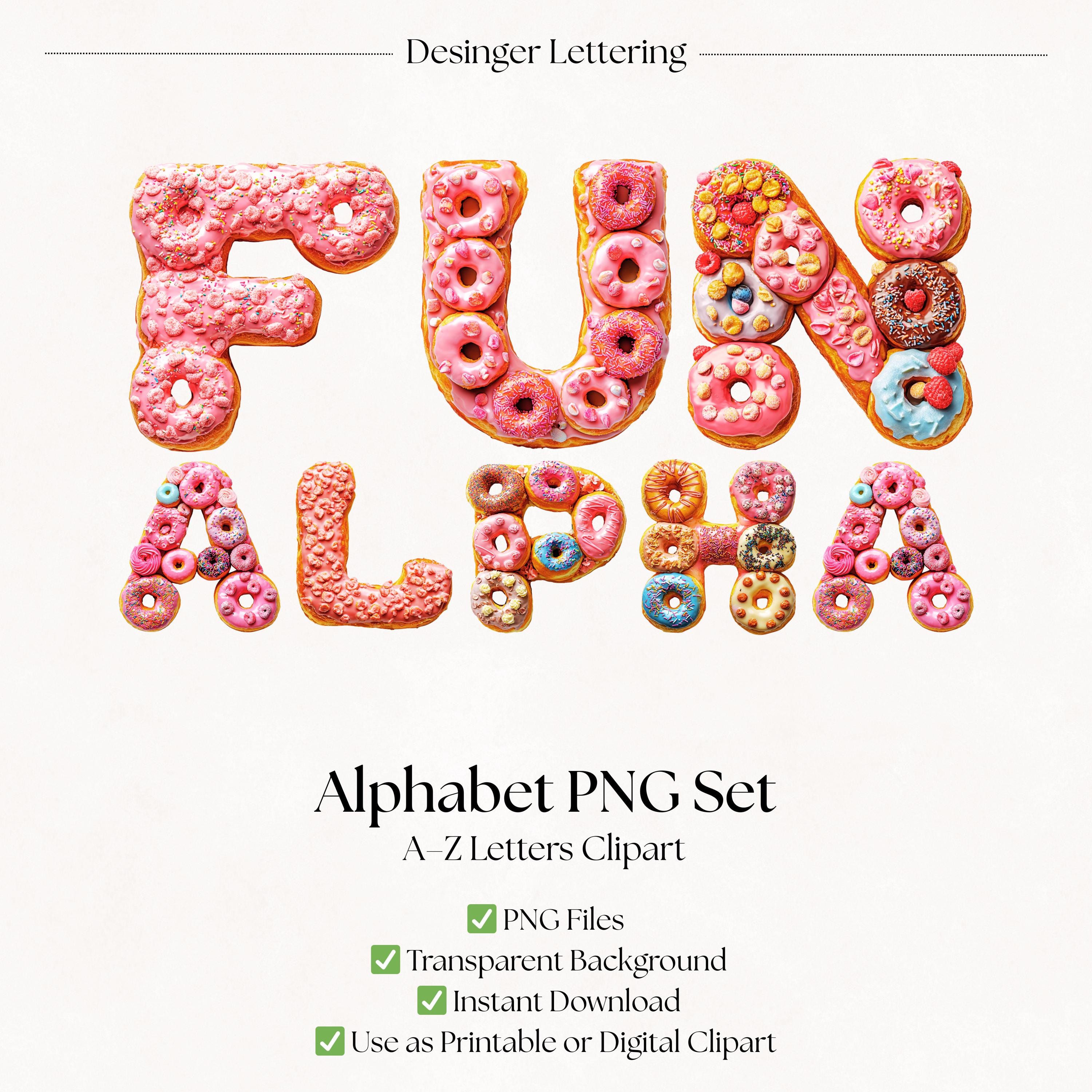 Donut Clipart Letters | Bakery Food Alphabet PNG Images | Sweet ...