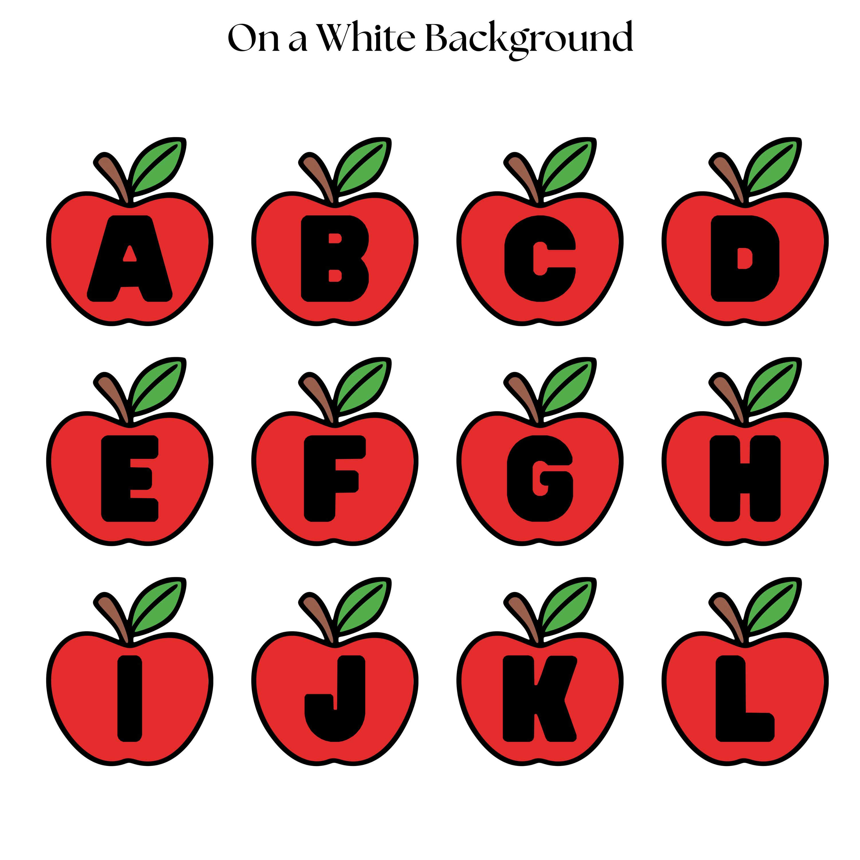 Apple Alphabet Letters & Numbers PNG Clipart | Teacher Classroom Decor ...