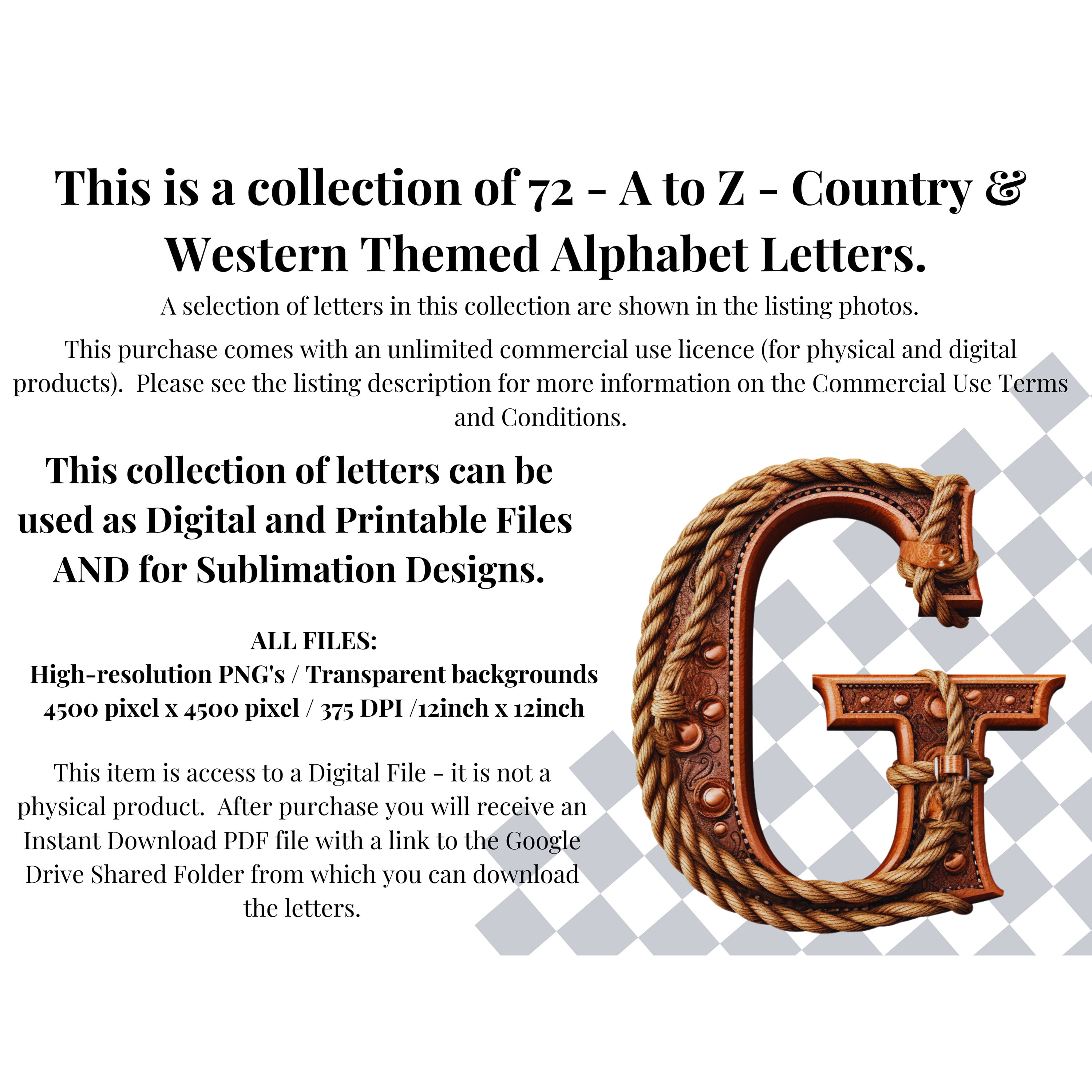 Western Font Clipart: A-Z Alphabet PNG Files (digital Download) - Etsy