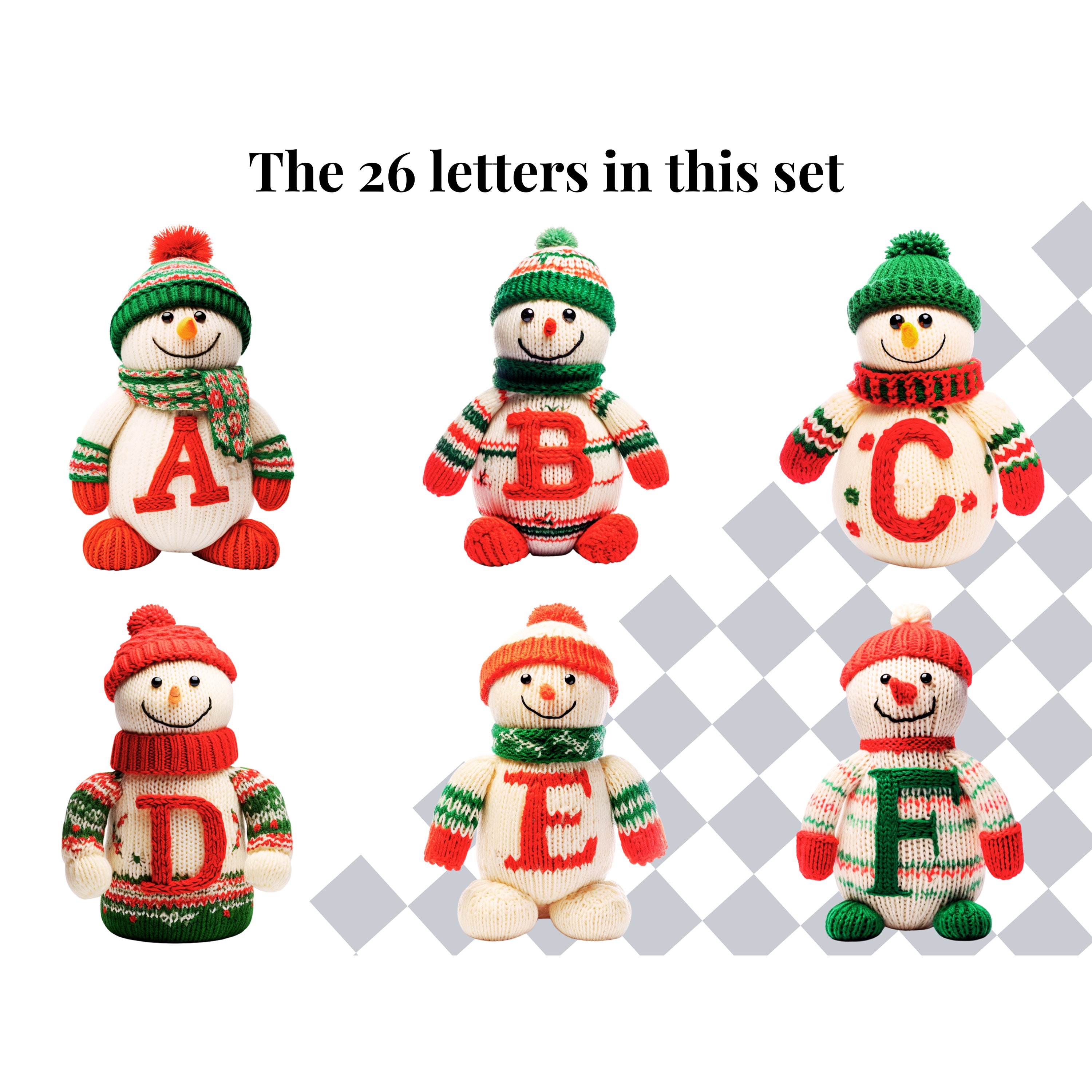 Snowman Alphabet Letters for DIY Christmas Cards Arts Crafts Gifts ...