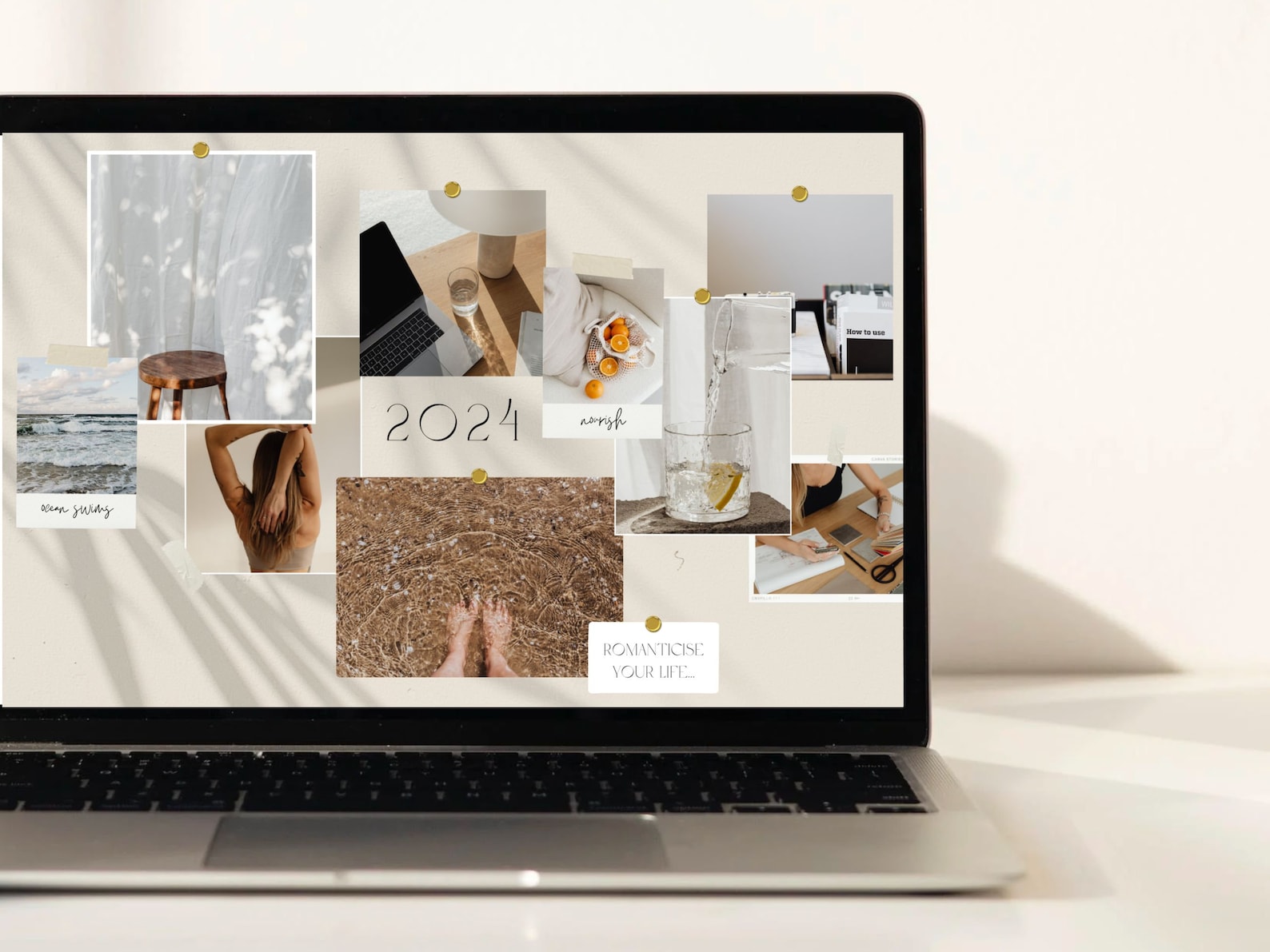 2024 Digital Vision Board Canva Template Vision Board Template, Vision ...