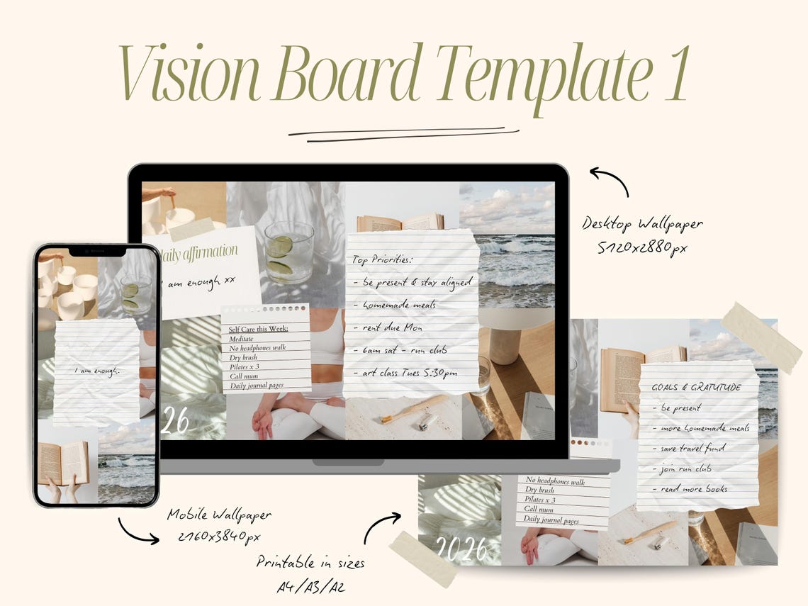 2026 Vision Board Planning Kit Goal Planning Activities Iphone