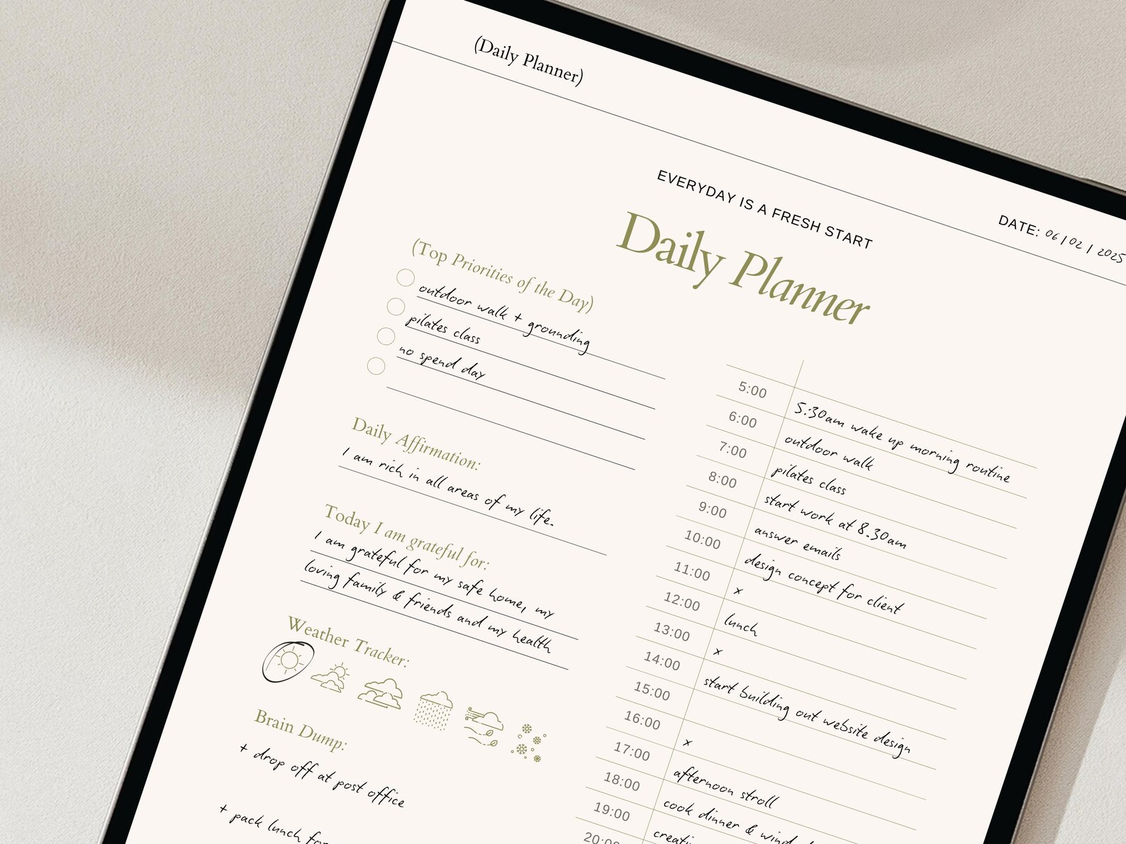 A4 Daily Planner Template: Printable Journal & Habit Tracker (canva ...