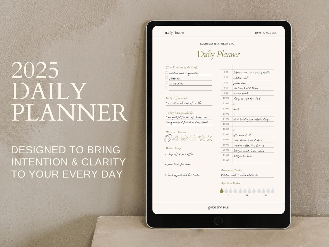 A4 Daily Planner Template: Printable Journal & Habit Tracker (canva ...