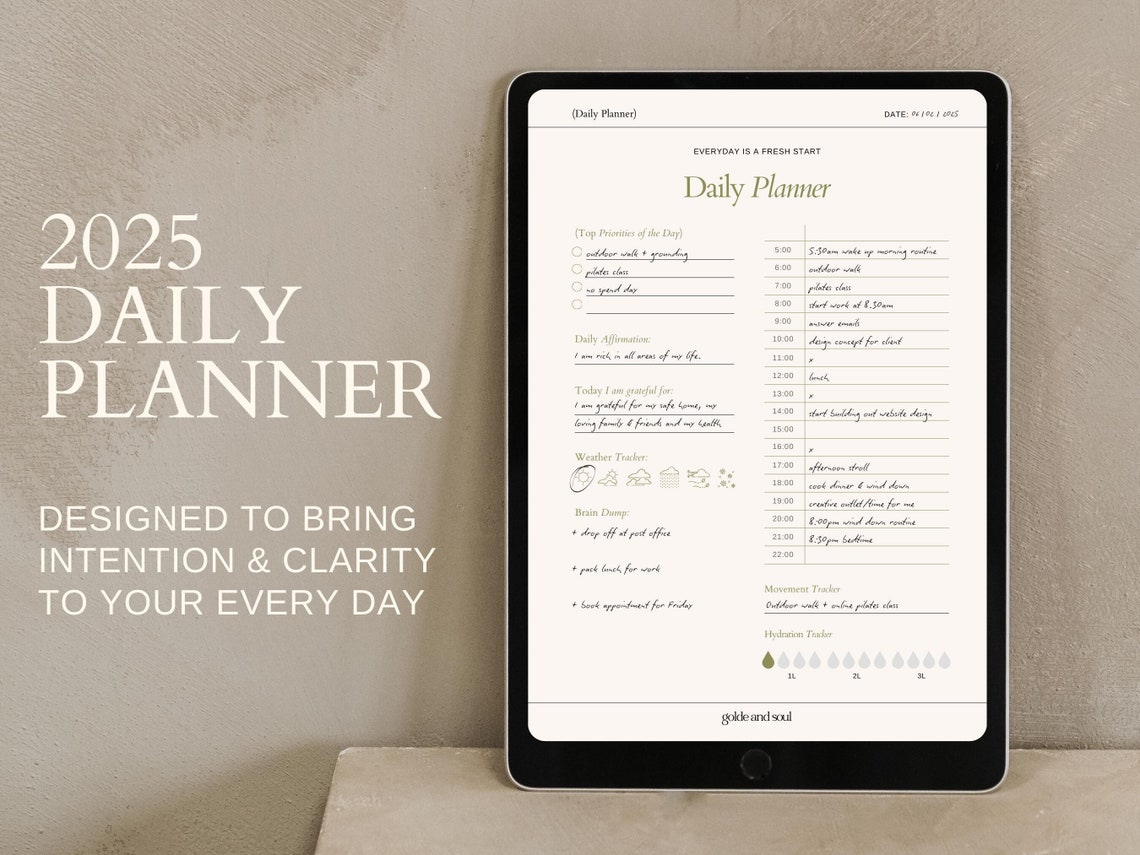 A4 Daily Planner Template: Printable Journal & Habit Tracker (canva ...
