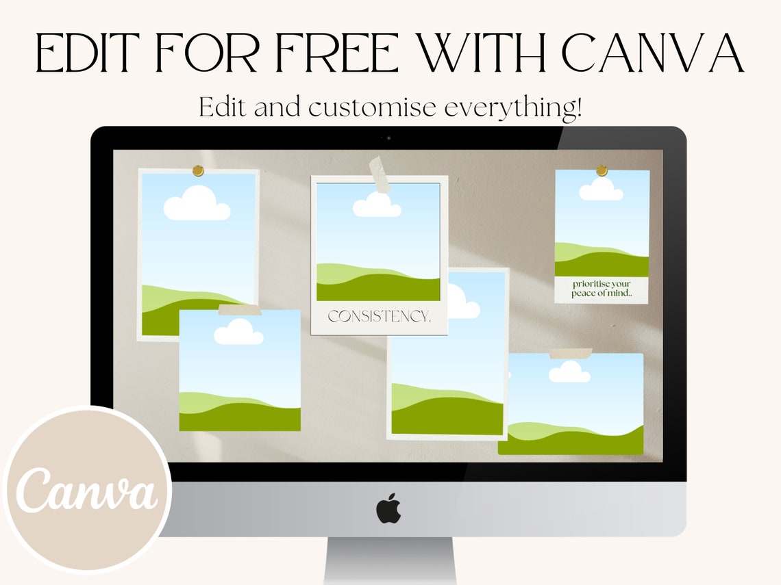 2024 Digital Vision Board Canva Template Vision Board Template, Vision ...