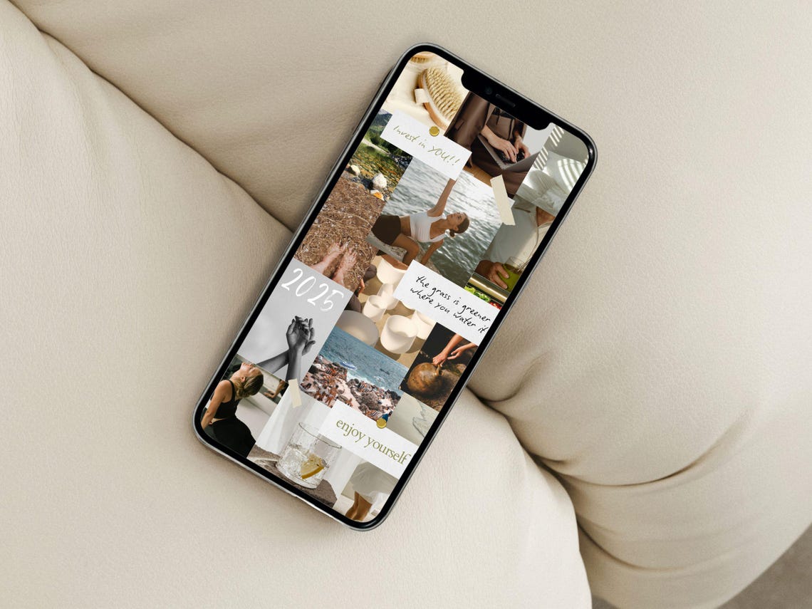 2025 Digital Vision Board Canva Template | Vision Board Phone/iphone ...