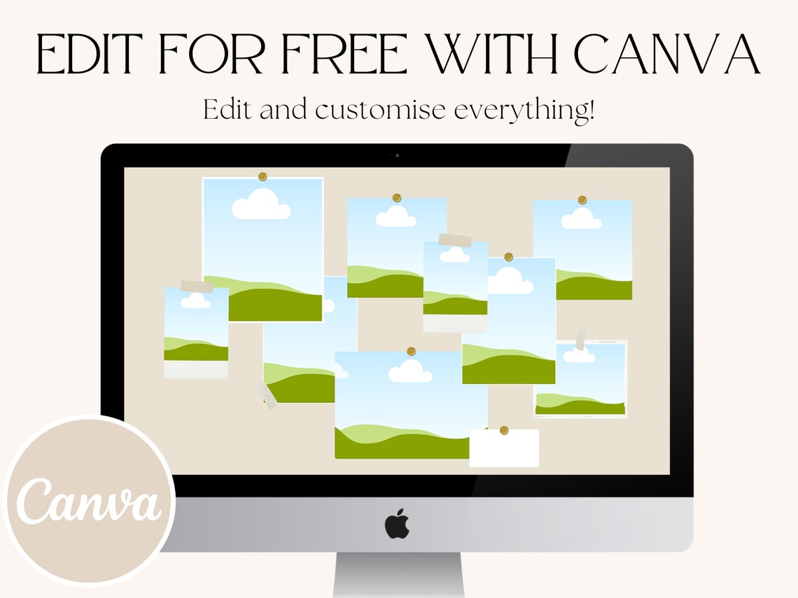 2024 Digital Vision Board Canva Template Vision Board Template, Vision ...