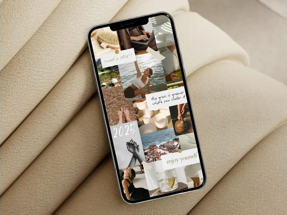 2025 Digital Vision Board Canva Template | Vision Board Phone/iphone ...