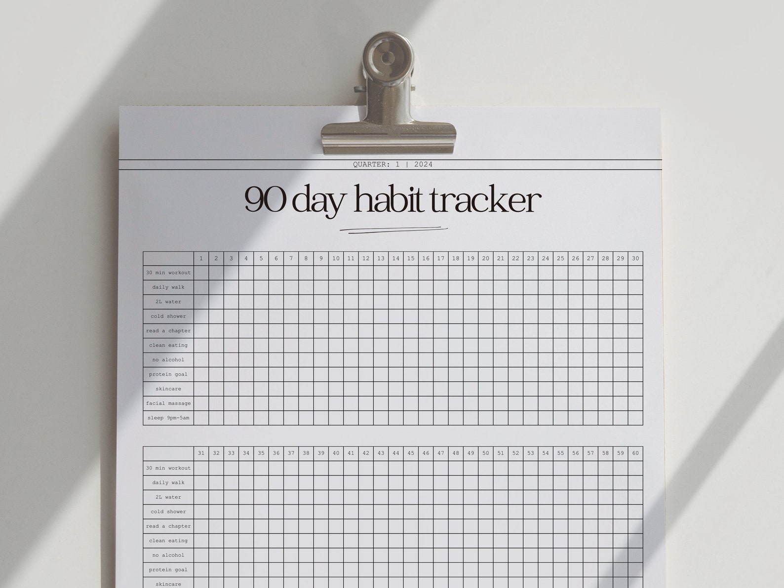 2024/2025 Digital 90 Day Habit Tracker Canva Template | A4, A3 & A2 ...