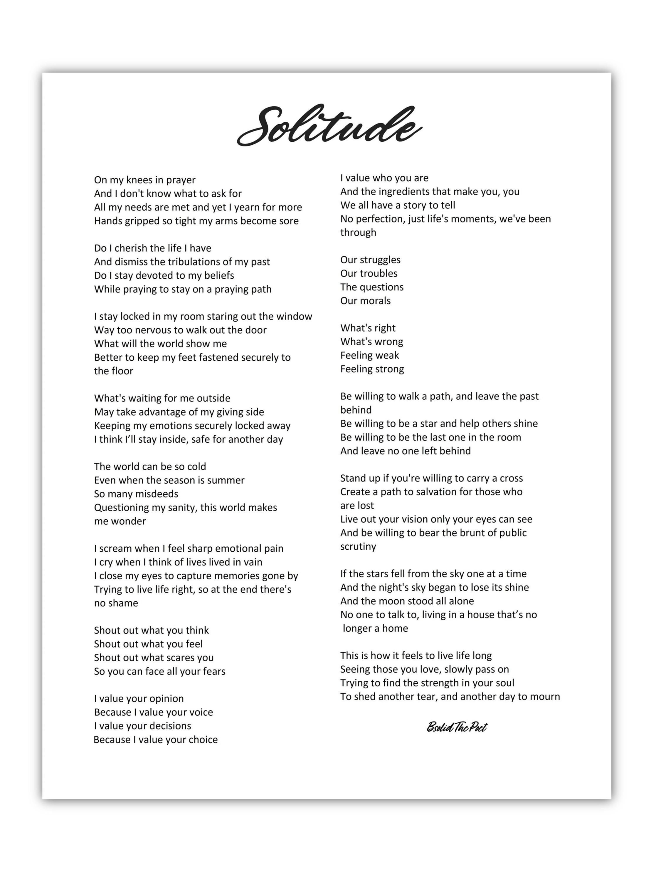 Solitude Poem