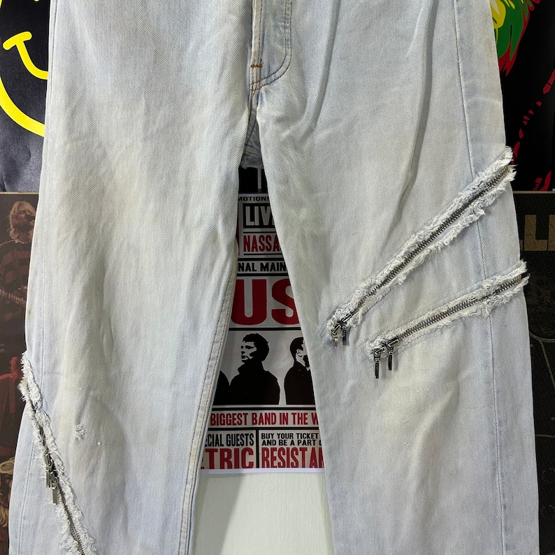 Vintage Levi’s 524 USA Punk Zipped Custom Design Distressed Denim - Etsy