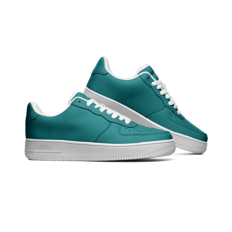 Teal Shoes, Leather Sneakers, Teal Sneakers, Teal Footwear, Unisex ...