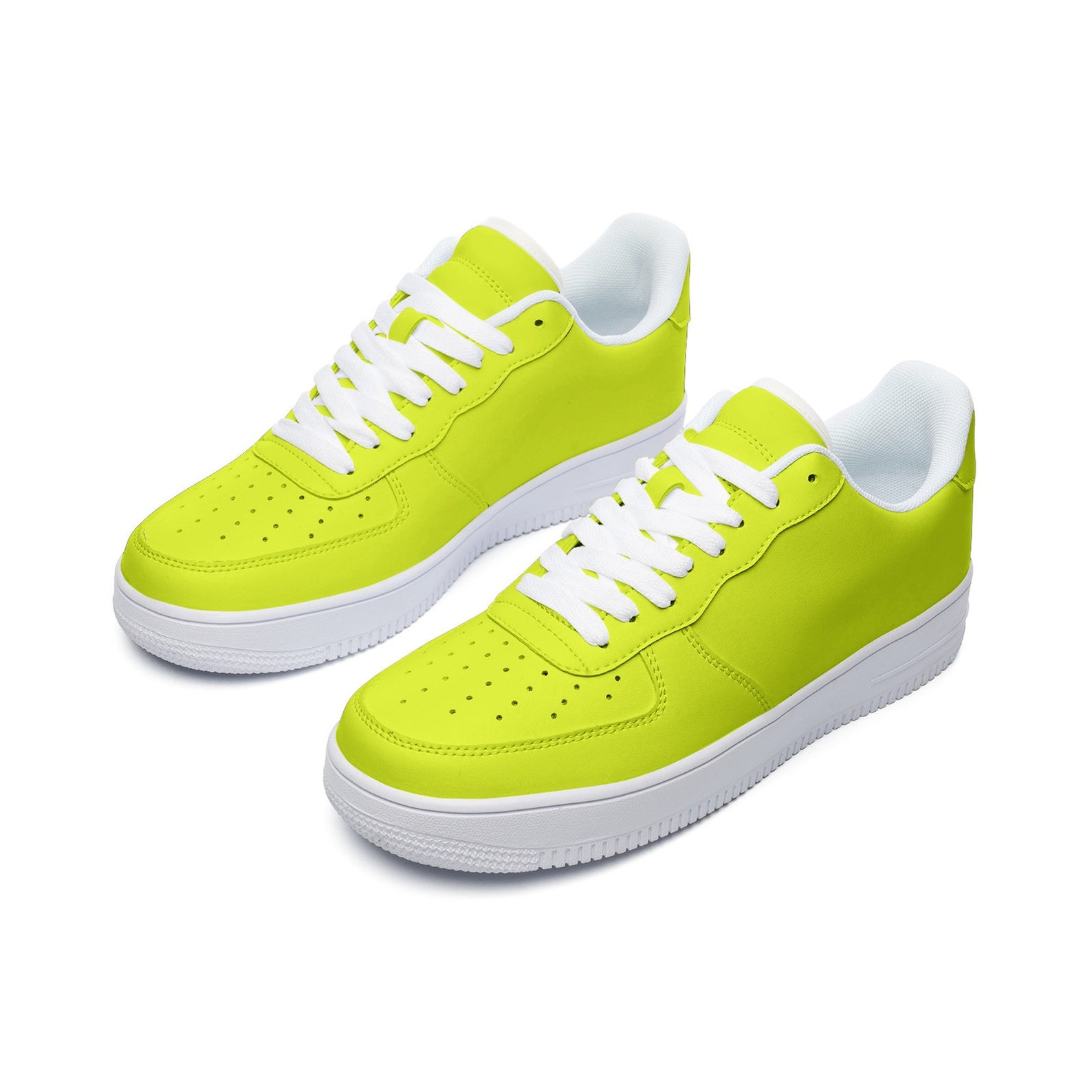 Neon Yellow Shoes, Leather Sneakers, Yellow Sneakers, Yellow Footwear ...