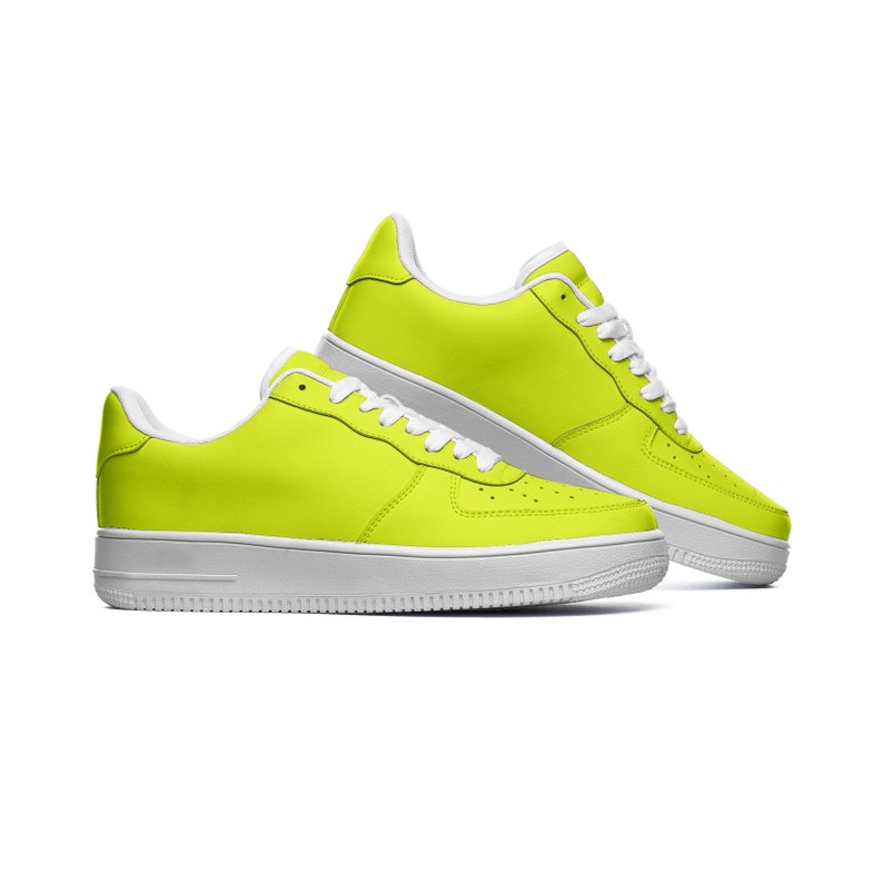 Neon Yellow Shoes, Leather Sneakers, Yellow Sneakers, Yellow Footwear ...
