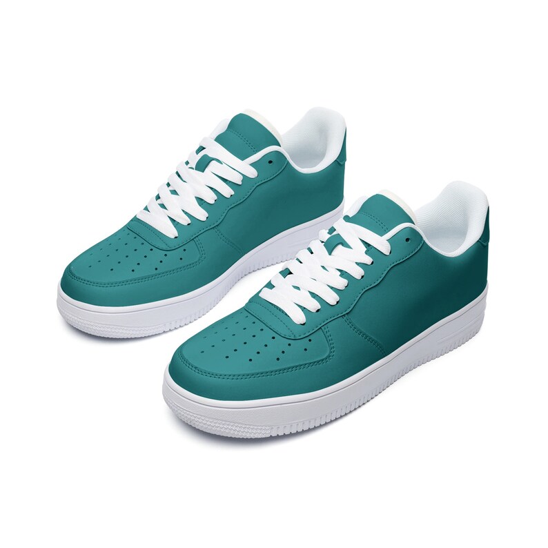 Teal Shoes, Leather Sneakers, Teal Sneakers, Teal Footwear, Unisex ...