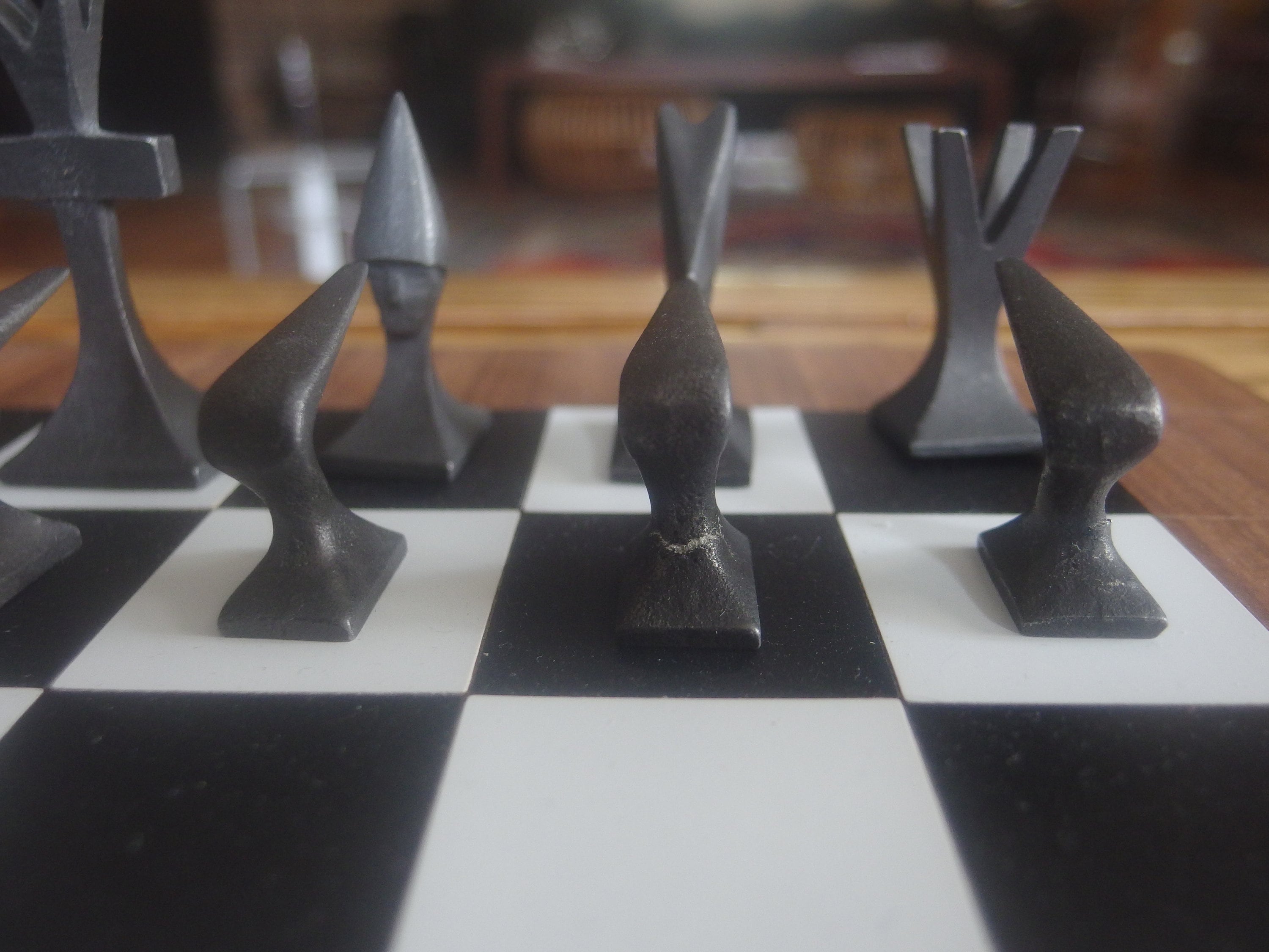 Vintage Mid Century Abstract Chess Set German - Etsy