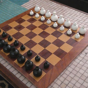 Vintage Mid Century Abstract Chess Set & Board - Etsy