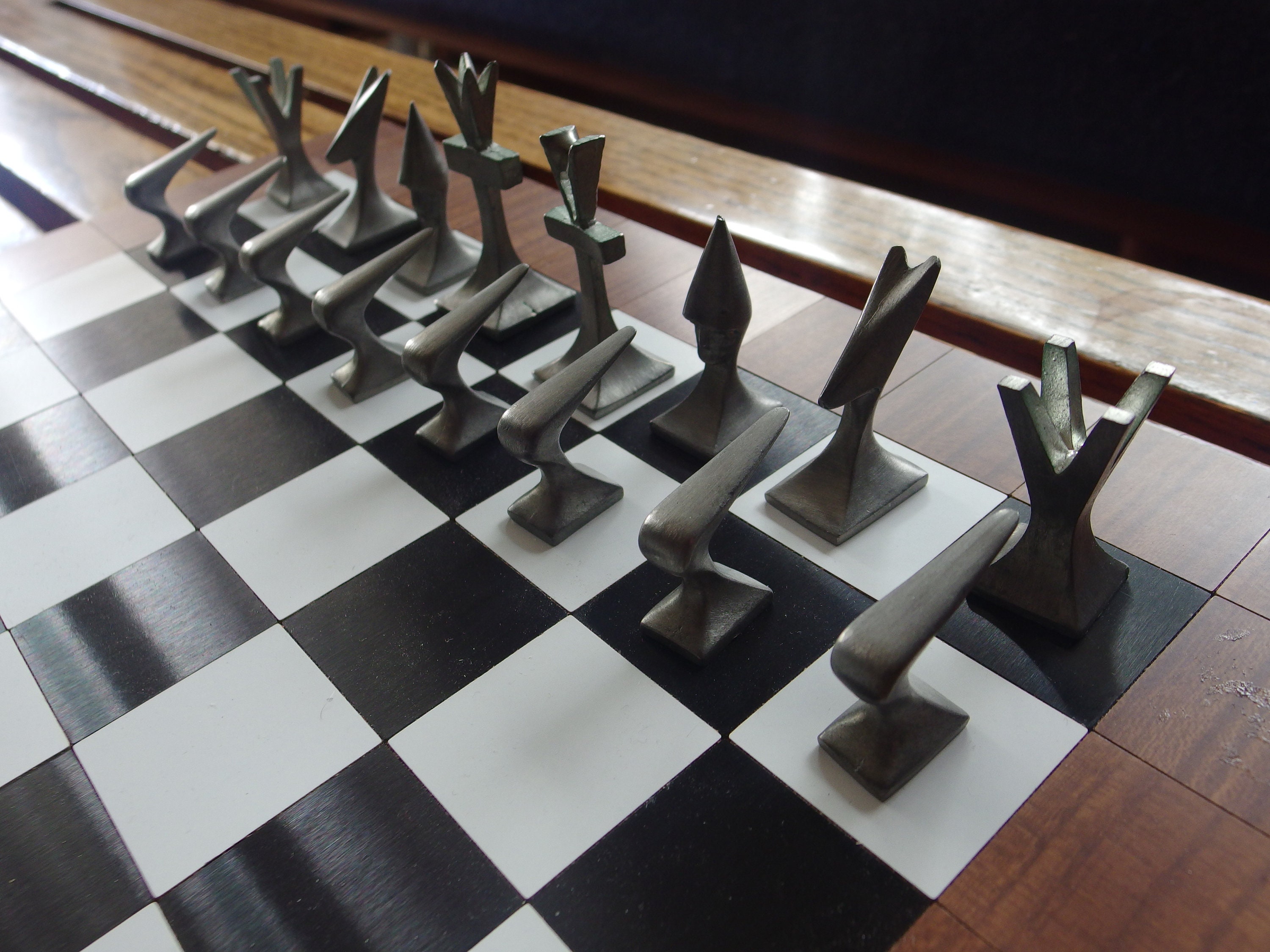 Vintage Mid Century Abstract Chess Set German - Etsy