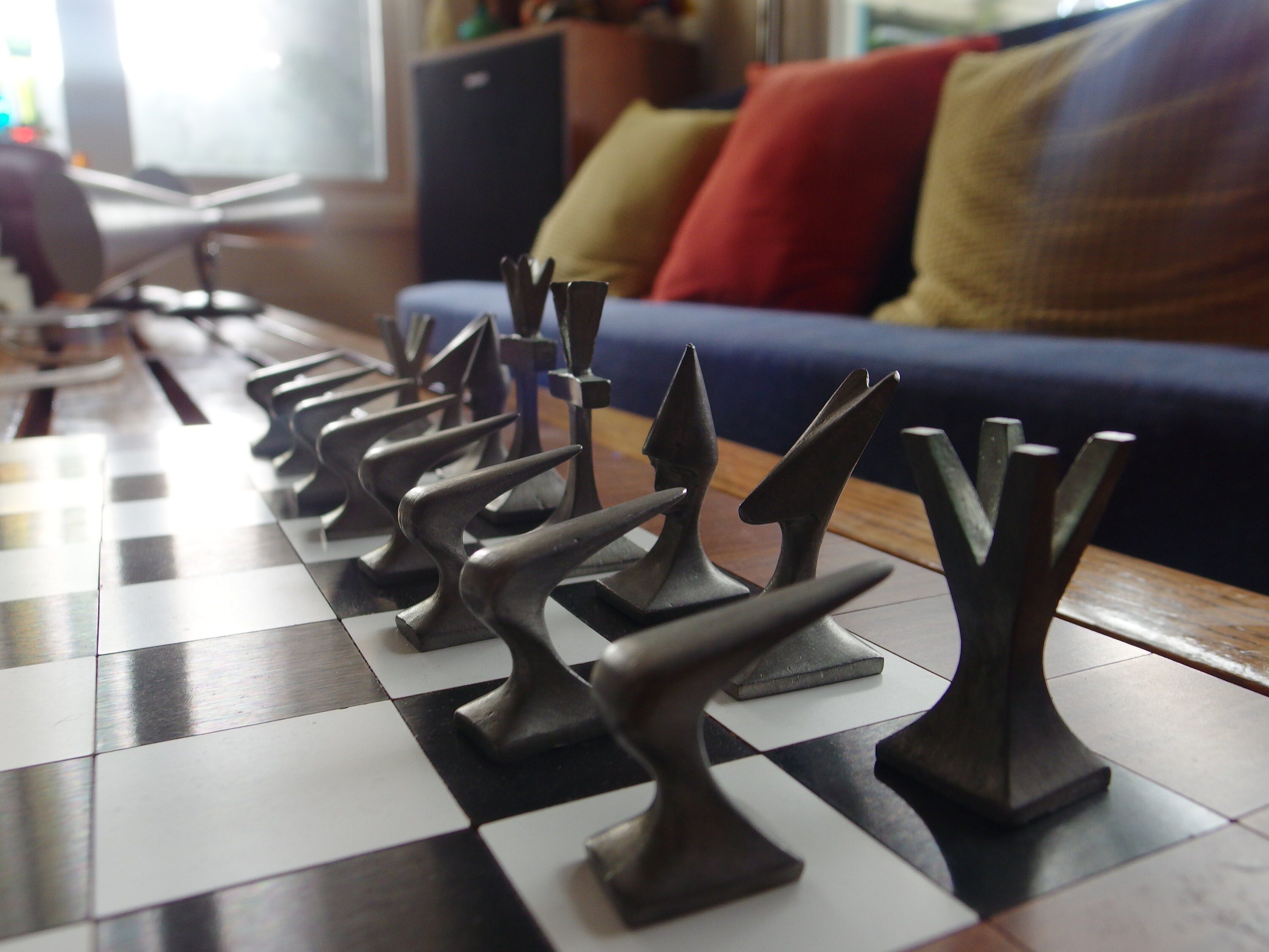 Vintage Mid Century Abstract Chess Set German - Etsy
