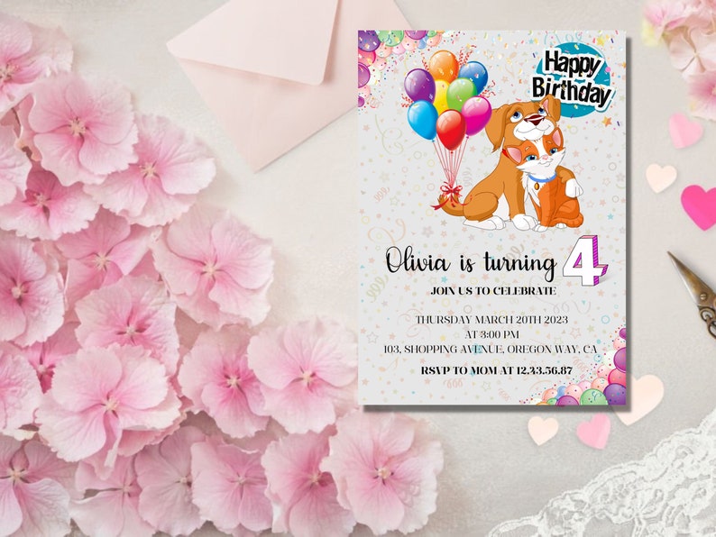 Kids Birthday Invitation Template Printable, Kids Birthday Invitation ...