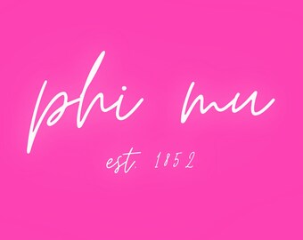 Set of 3 Phi Mu Sorority Prints, Sorority, Big Little, White and Pink, Designs College Dorm ...