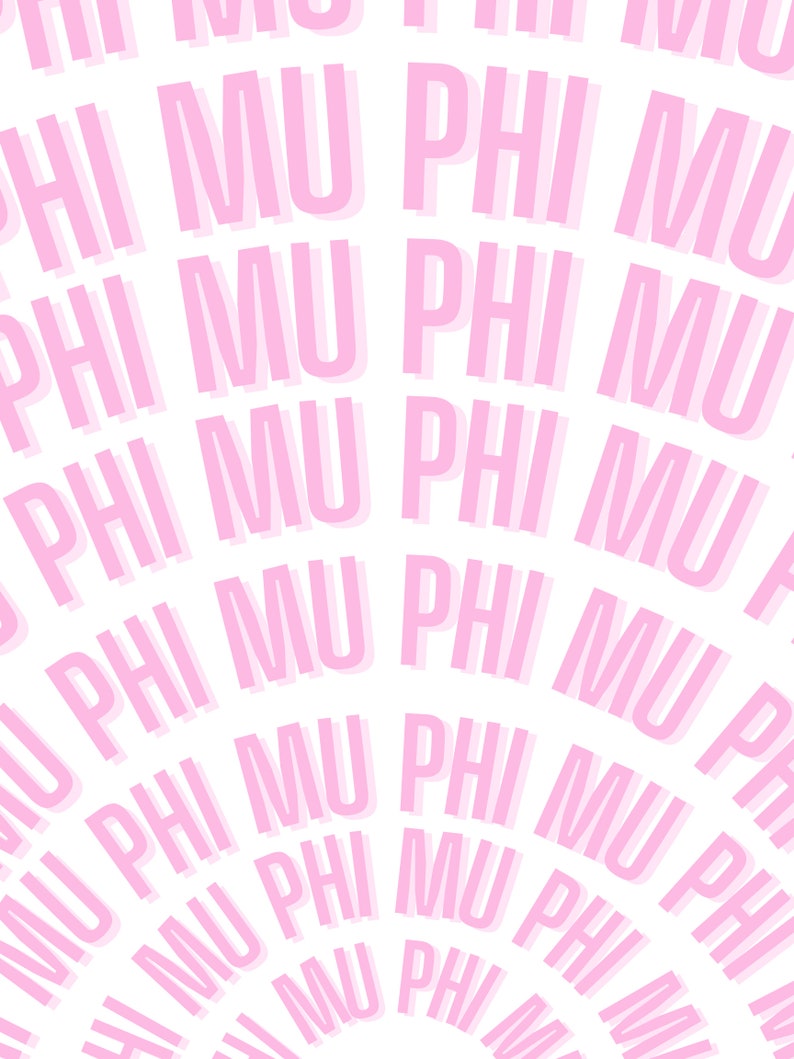 Set of 3 Phi Mu Sorority Prints, Sorority, Big Little, White and Pink, Designs College Dorm ...