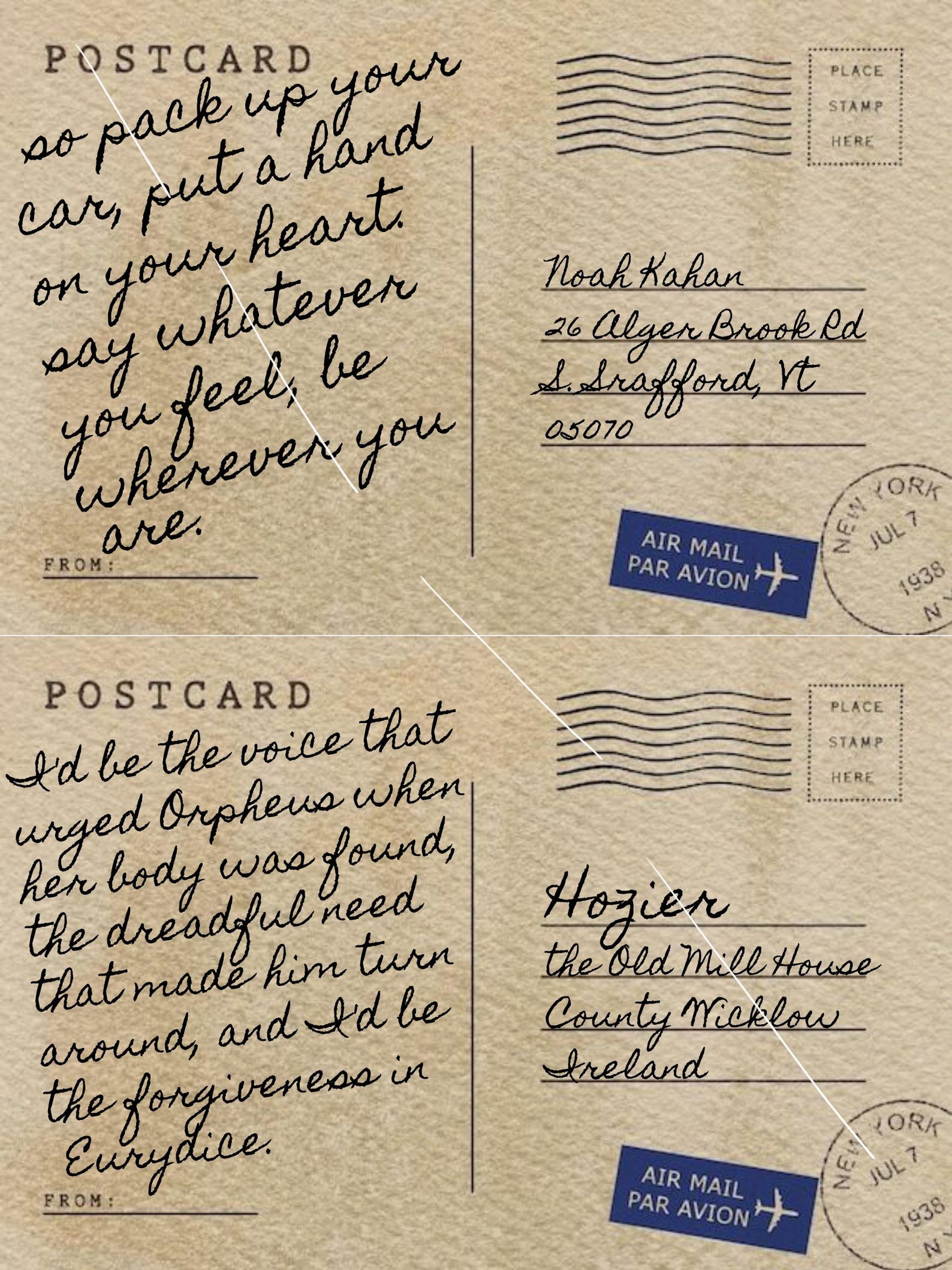 Postcard Luke Combs, Noah Kahan, Hozier || Set of 3 Digital Prints ...