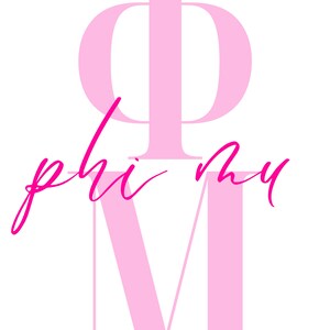 Set of 3 Phi Mu Sorority Prints, Sorority, Big Little, White and Pink ...