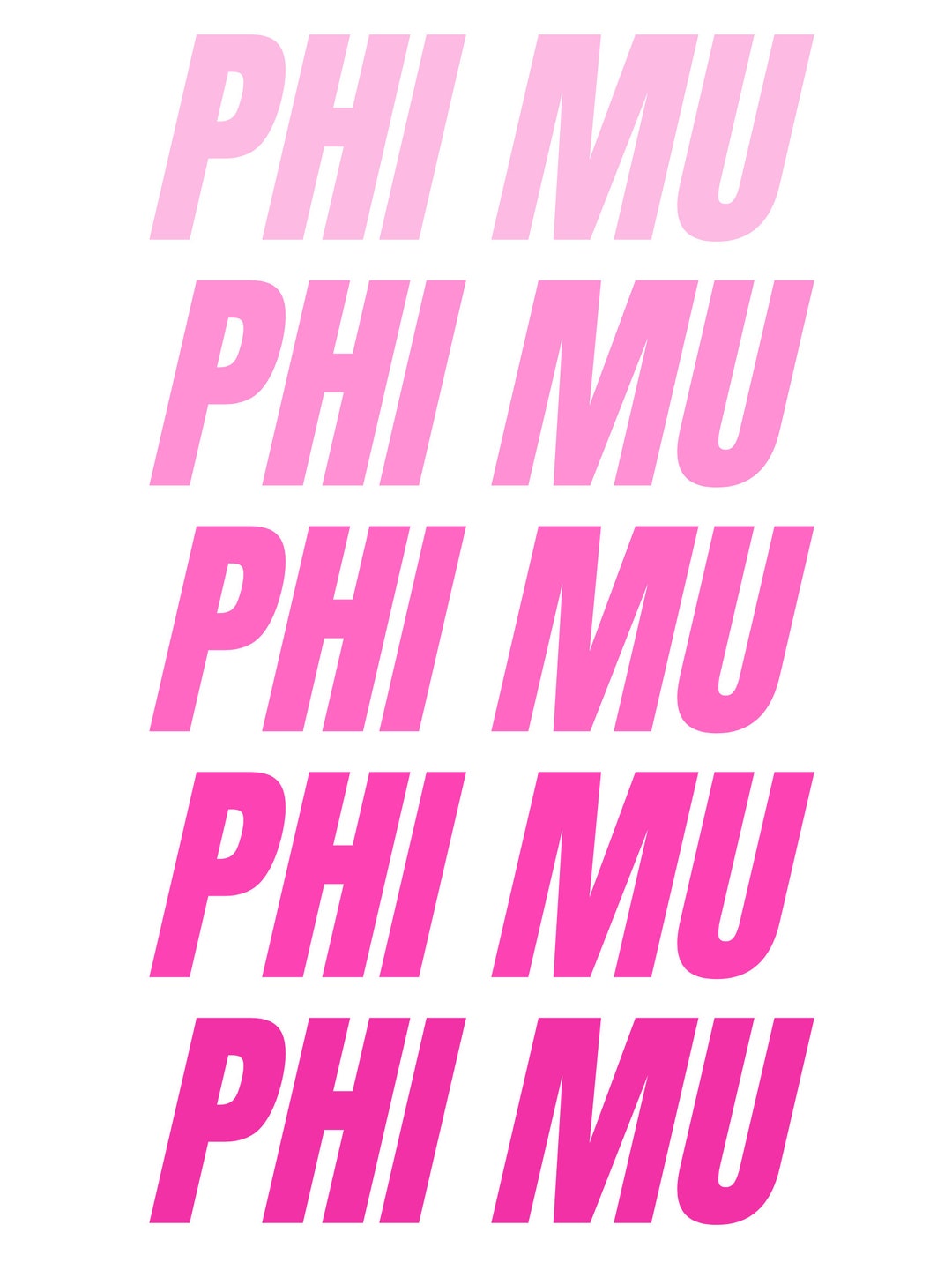 Set of 3 Phi Mu Sorority Prints, Sorority, Big Little, White and Pink ...